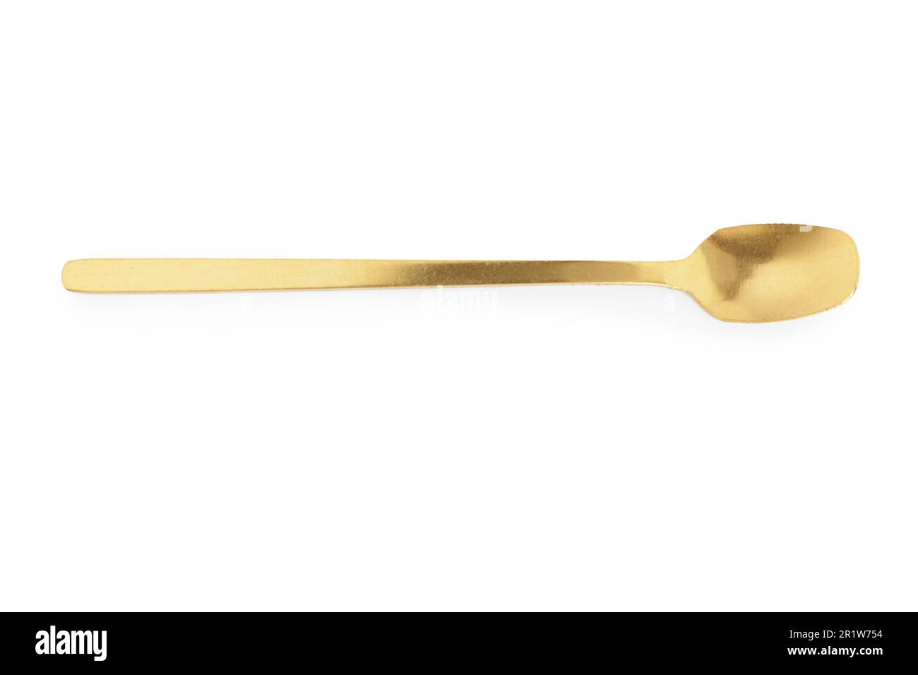 Golden spoon top view Cut Out Stock Images & Pictures - Alamy