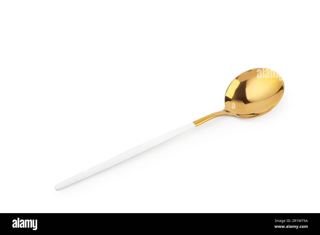 Cutlery golden spoon Cut Out Stock Images & Pictures - Alamy