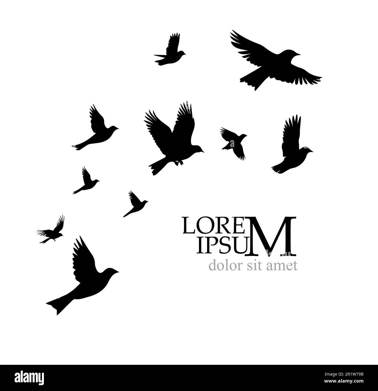 A flock of flying birds. Vector illustration Stock Vector Image & Art ...