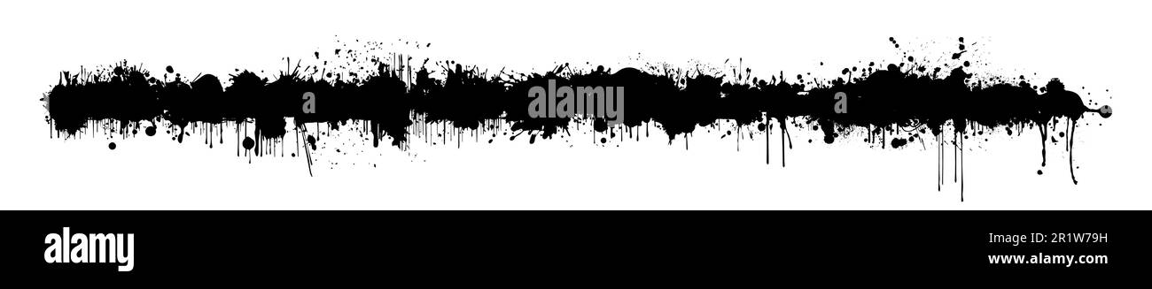 Long black blob, brush stroke. Vector illustration Stock Vector Image ...