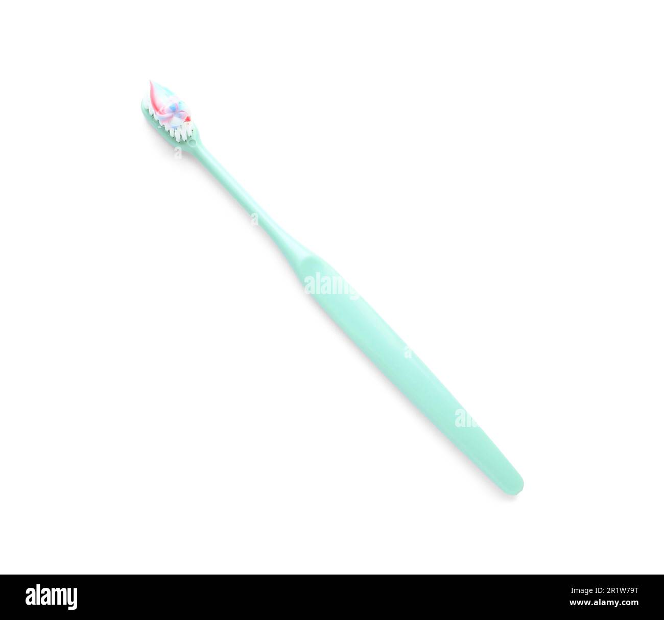 Toothbrush with paste isolated on white background Stock Photo - Alamy