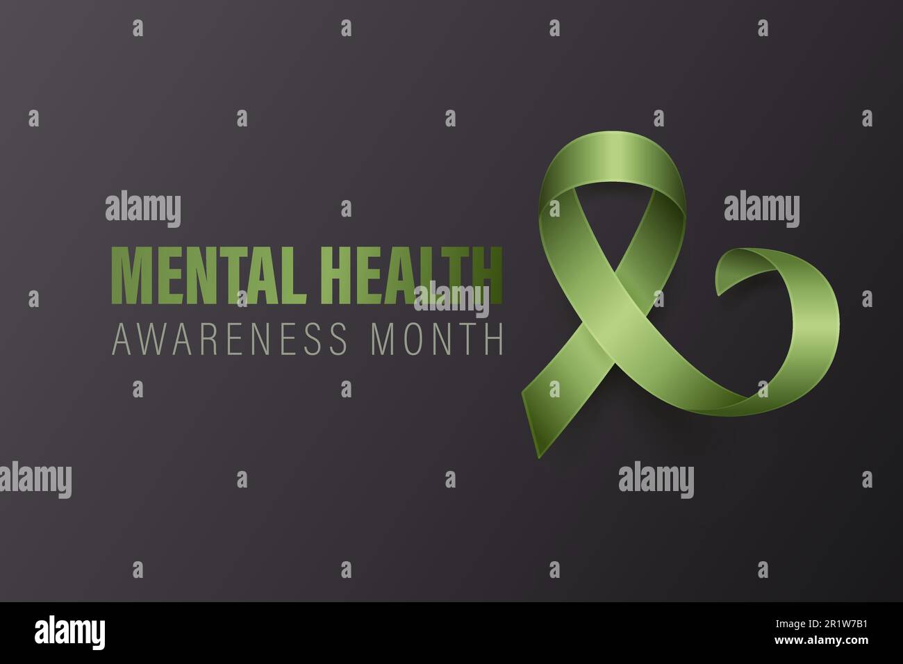Mental Health Awareness Month Banner, Card, Placard with Vector 3d ...