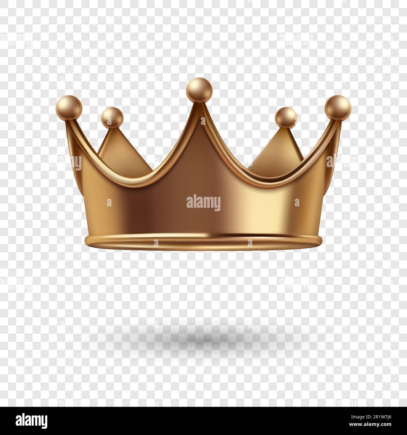 Vector 3d Realistic Golden Crown Icon Closeup Isolated. Yellow Metallic ...