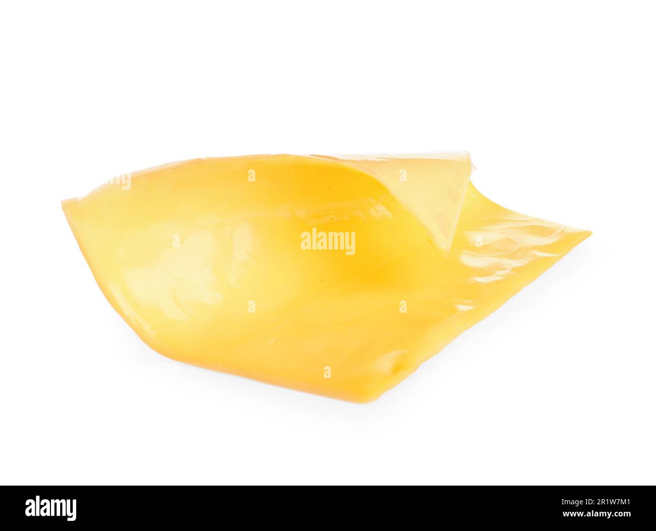 Slice of tasty processed cheese isolated on white background Stock ...