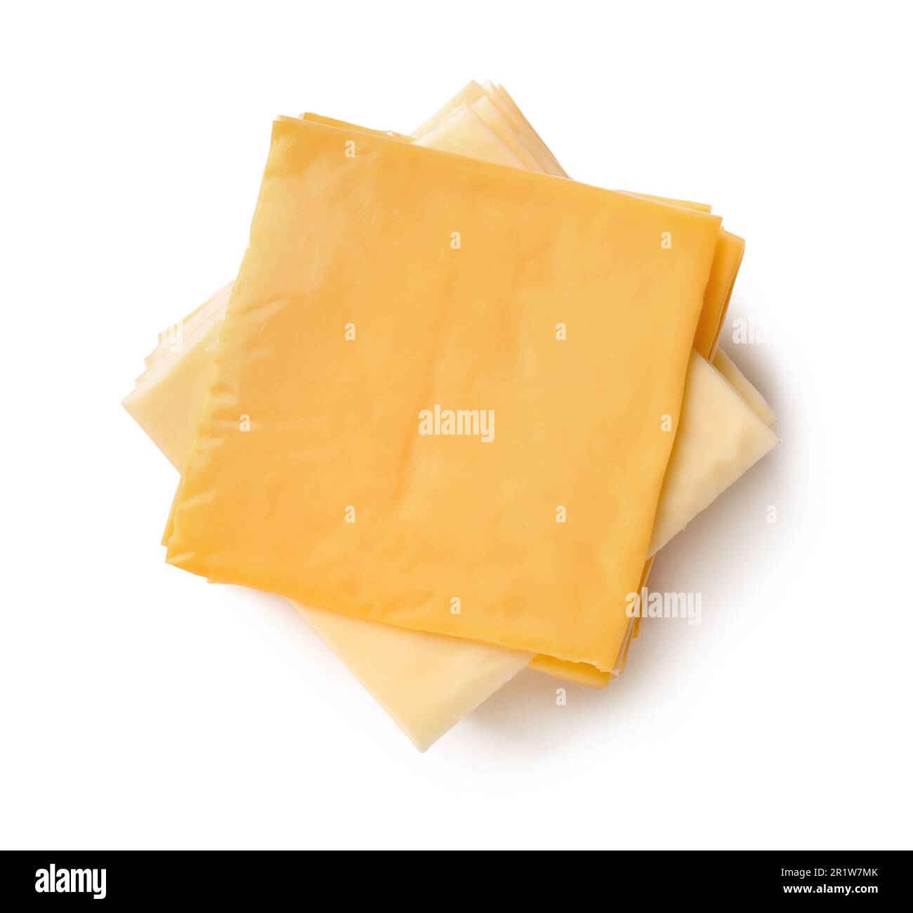 Slices of tasty processed cheese on white background Stock Photo - Alamy