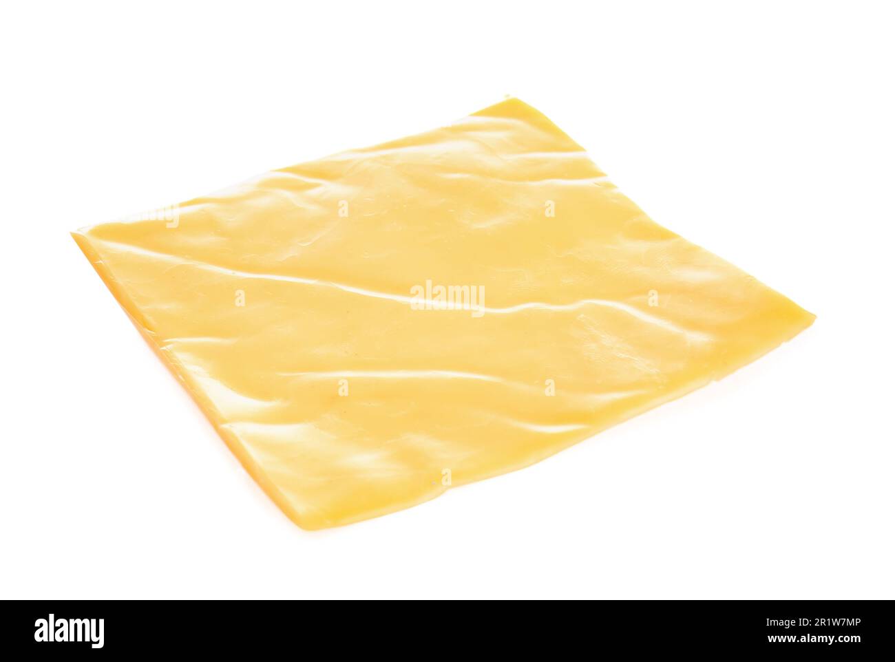 Slice of tasty processed cheese isolated on white background Stock ...