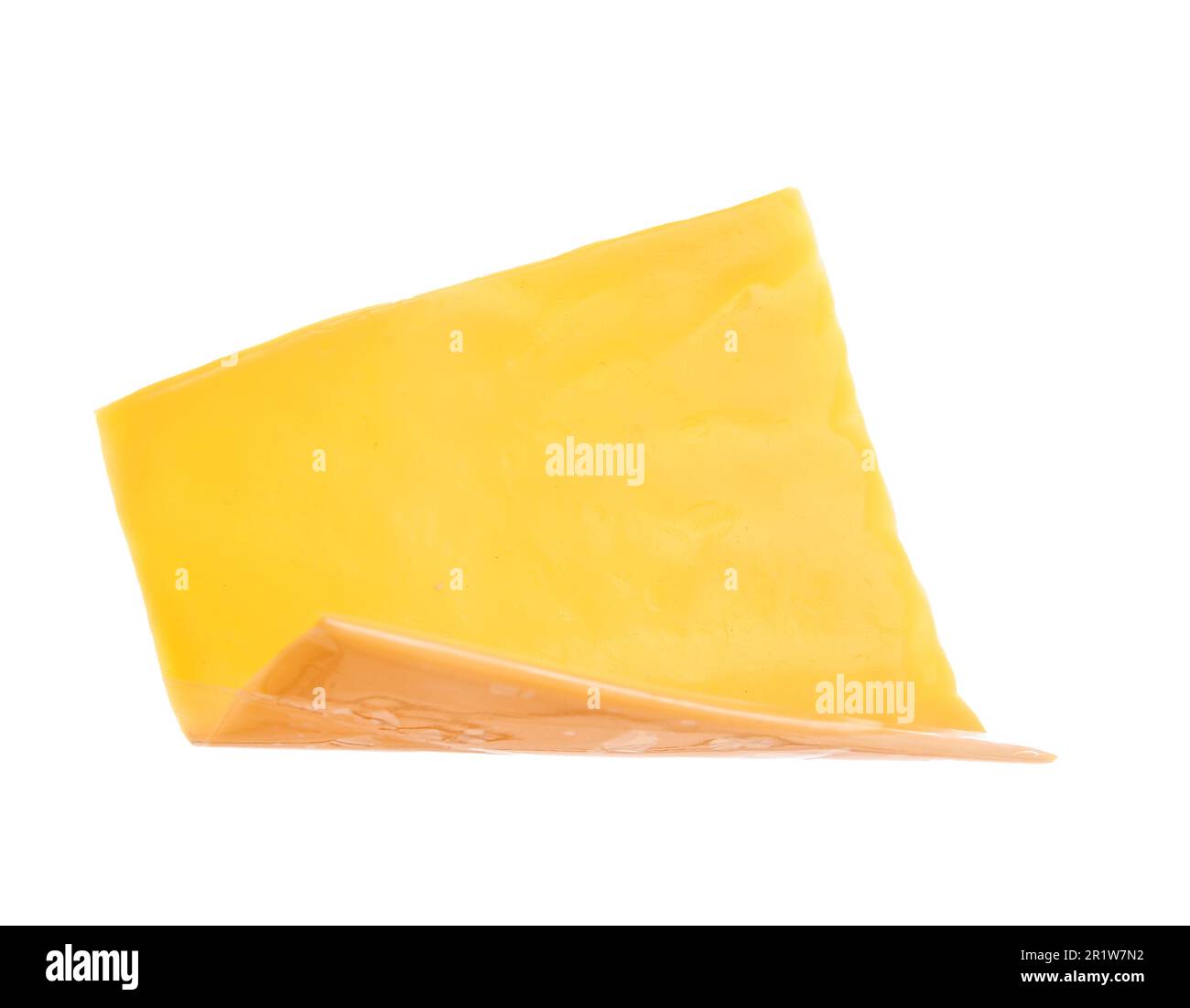 Slice of tasty processed cheese isolated on white background Stock ...
