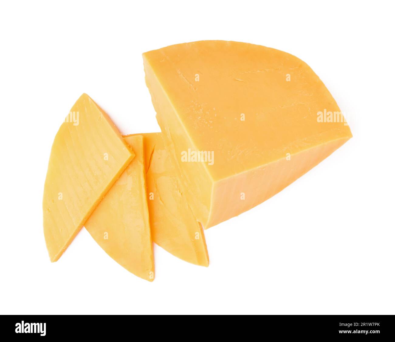 Pieces of cheddar cheese top view Cut Out Stock Images & Pictures - Alamy