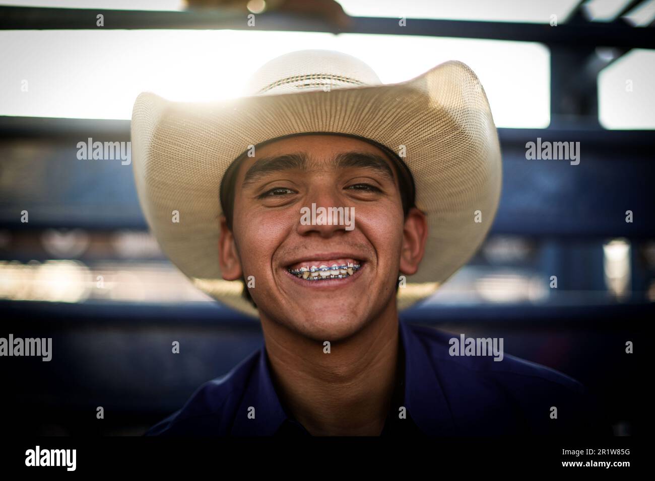 Cowboys, during the rodeo circuit at the Expo Ganadera de Sonora, on ...