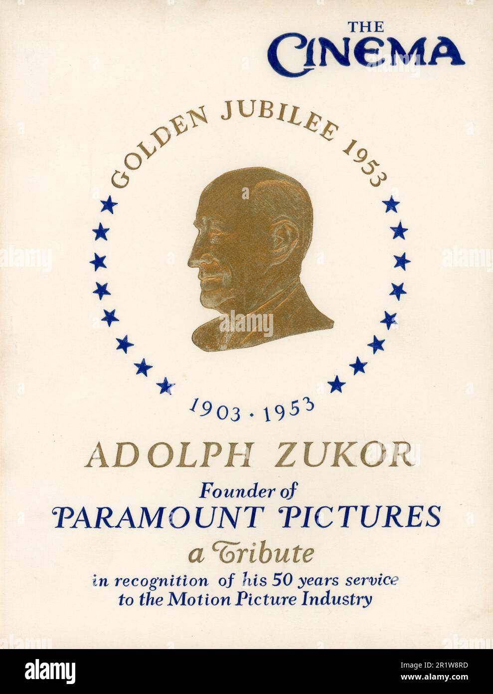 ADOLPH ZUKOR Founder of PARAMOUNT PICTURES Golden Jubilee 1903 - 1953 ...