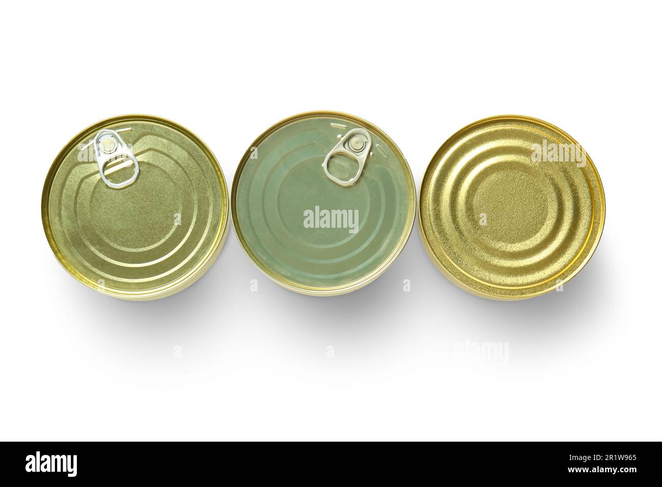 Canned fish on white background Stock Photo - Alamy