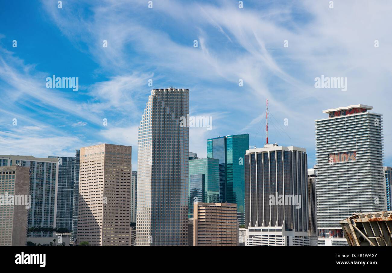 miami downtown skyline with high buildings. photo of miami downtown ...