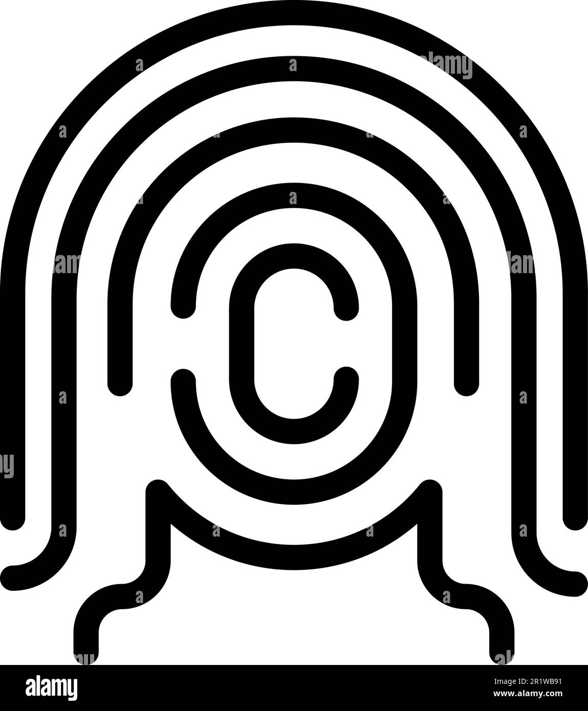 Safety fingerprint icon outline vector. Id scanner. Police key Stock ...