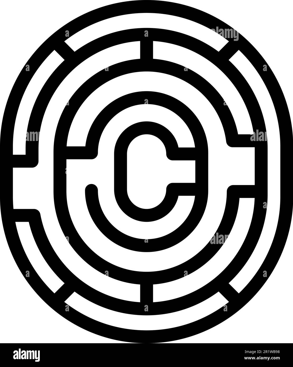 Loop signature icon outline vector. Id scanner. Human security Stock ...