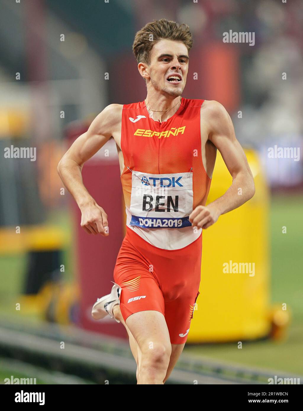 Adrián Ben running the 800m at the 2019 World Athletics Championships ...