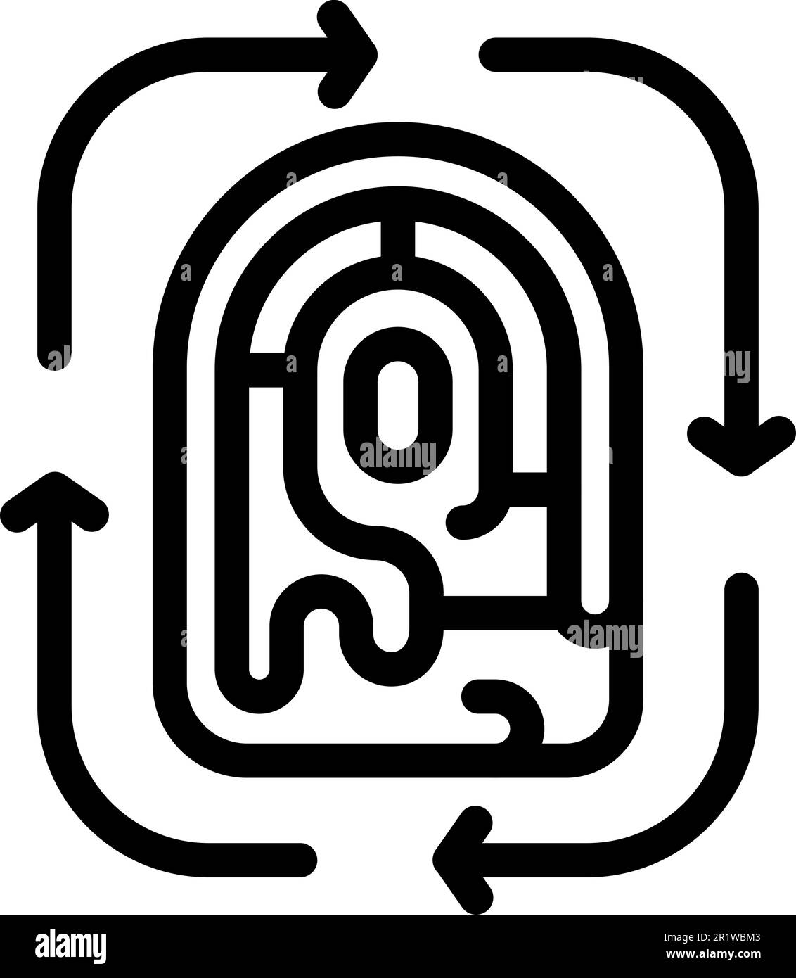 Change fingerprint icon outline vector. Biometric privacy. Criminal ...