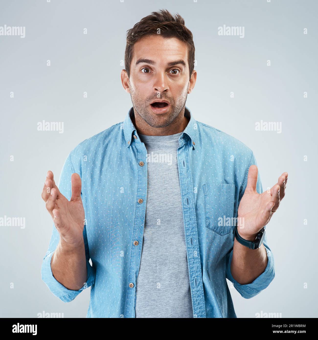 I forgot something. Portrait of a surprised facial expression standing ...