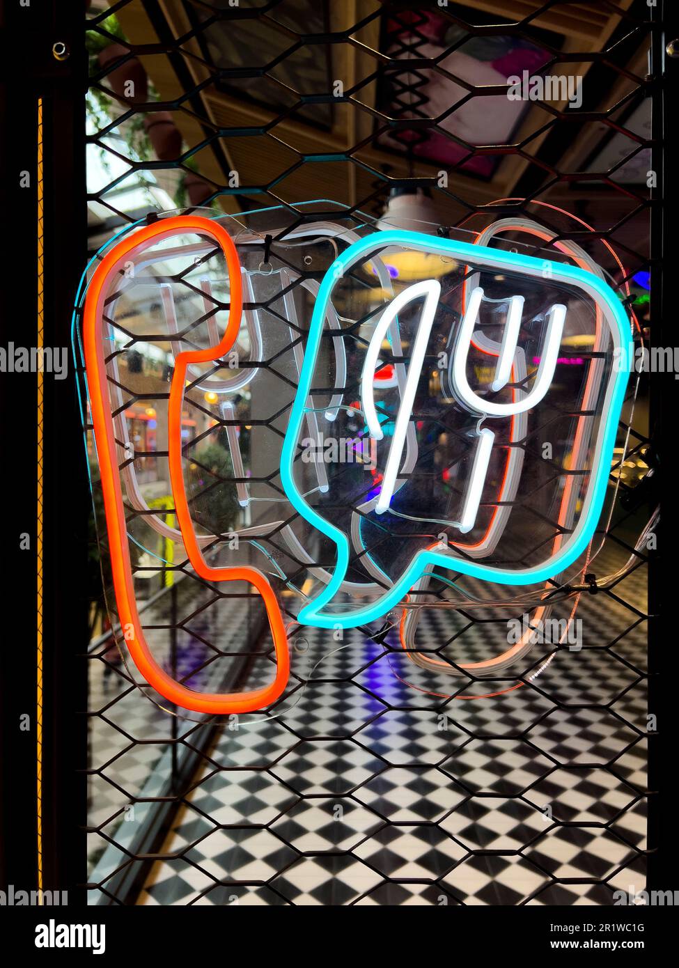 Illuminated food delivery. Bright colored collection of symbol sign ...