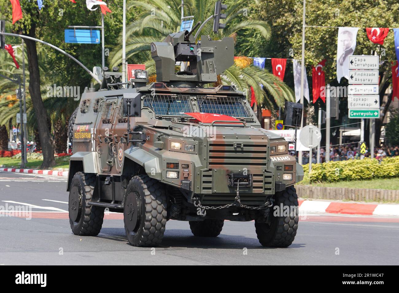 ISTANBUL, TURKIYE - AUGUST 30, 2022: Police vehicle parade during 100th ...