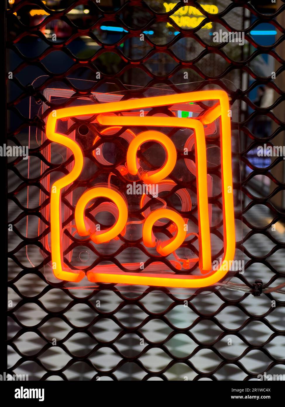 Illuminated Cheese. Bright colored collection of symbols or sign boards ...