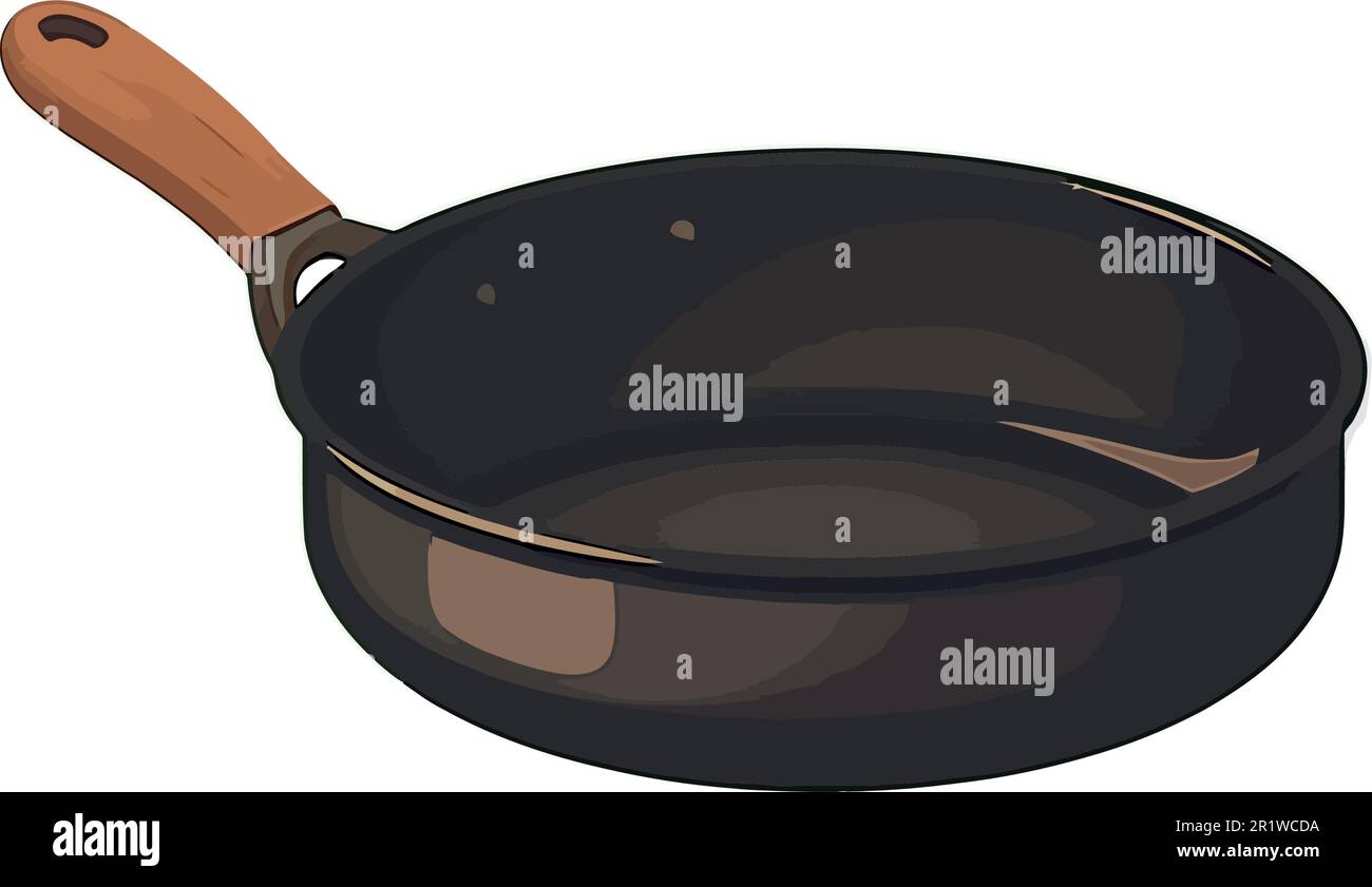 pan with ladle over white Stock Vector Image & Art - Alamy