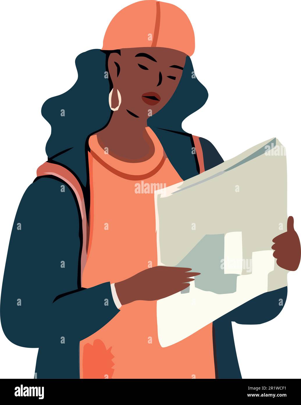 Young woman engineer holding blueprint Cut Out Stock Images & Pictures ...