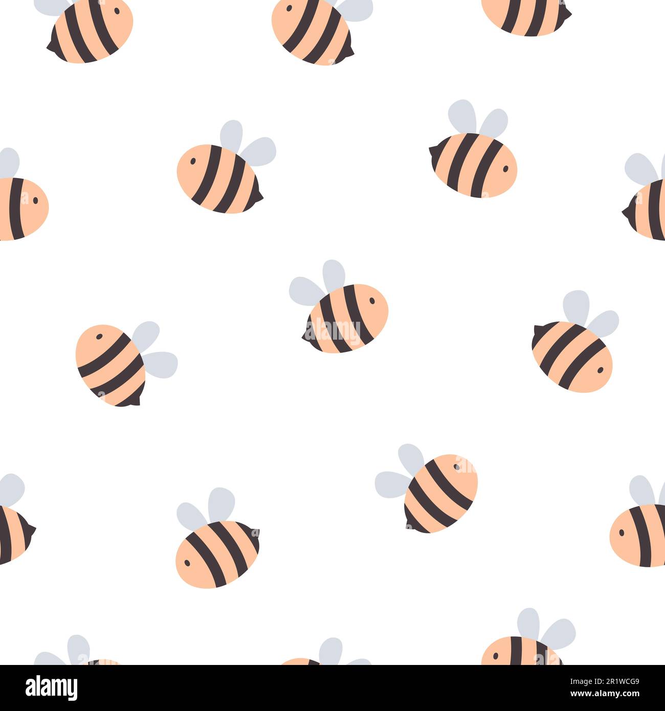 Cute seamless pattern with bee. Cartoon vector illustration isolated on ...