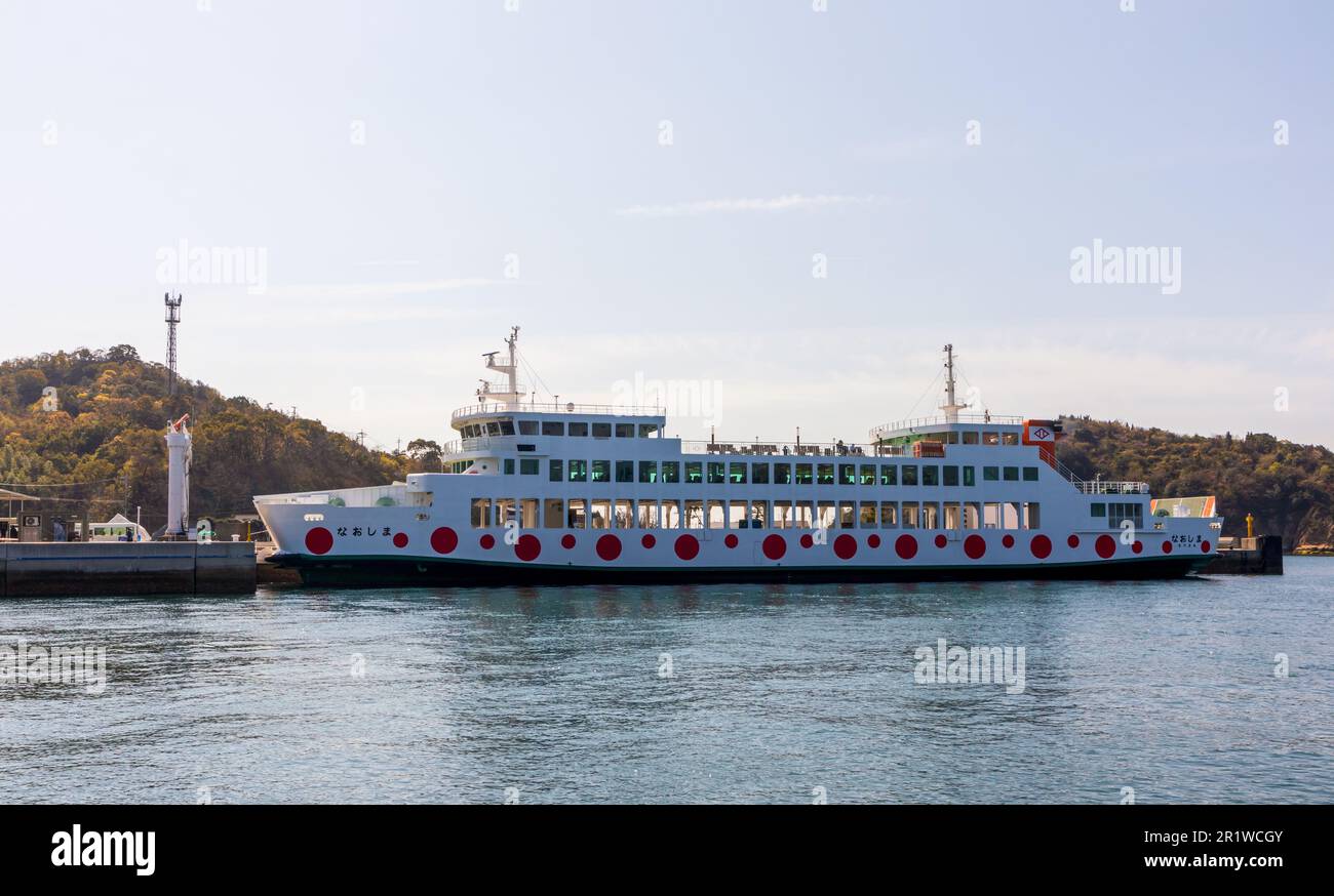 Takamatsu, Japan - March 29, 2023: Ferry boat crossing the Seto Inland ...