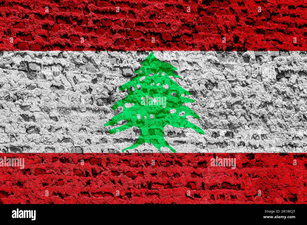 Flag of the Republic of Republic of Lebanon on a textured background ...