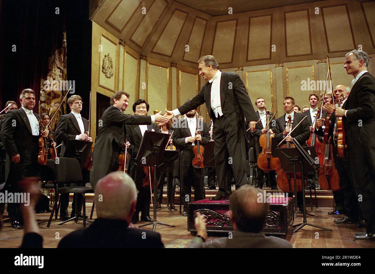 Claudio Abbado, Italian orchestra conductor, after a performance with ...