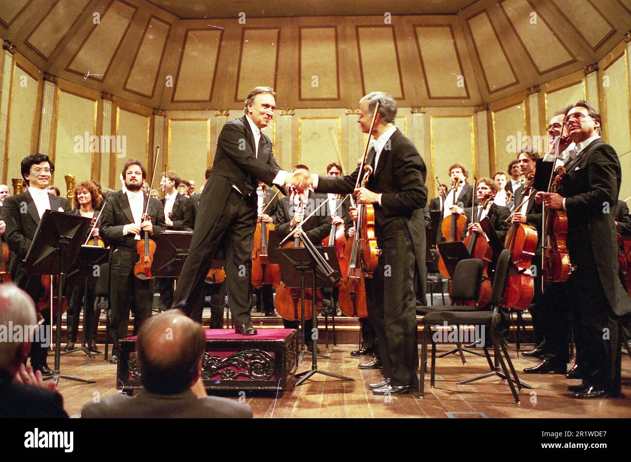 Claudio Abbado, Italian orchestra conductor, after a performance with ...