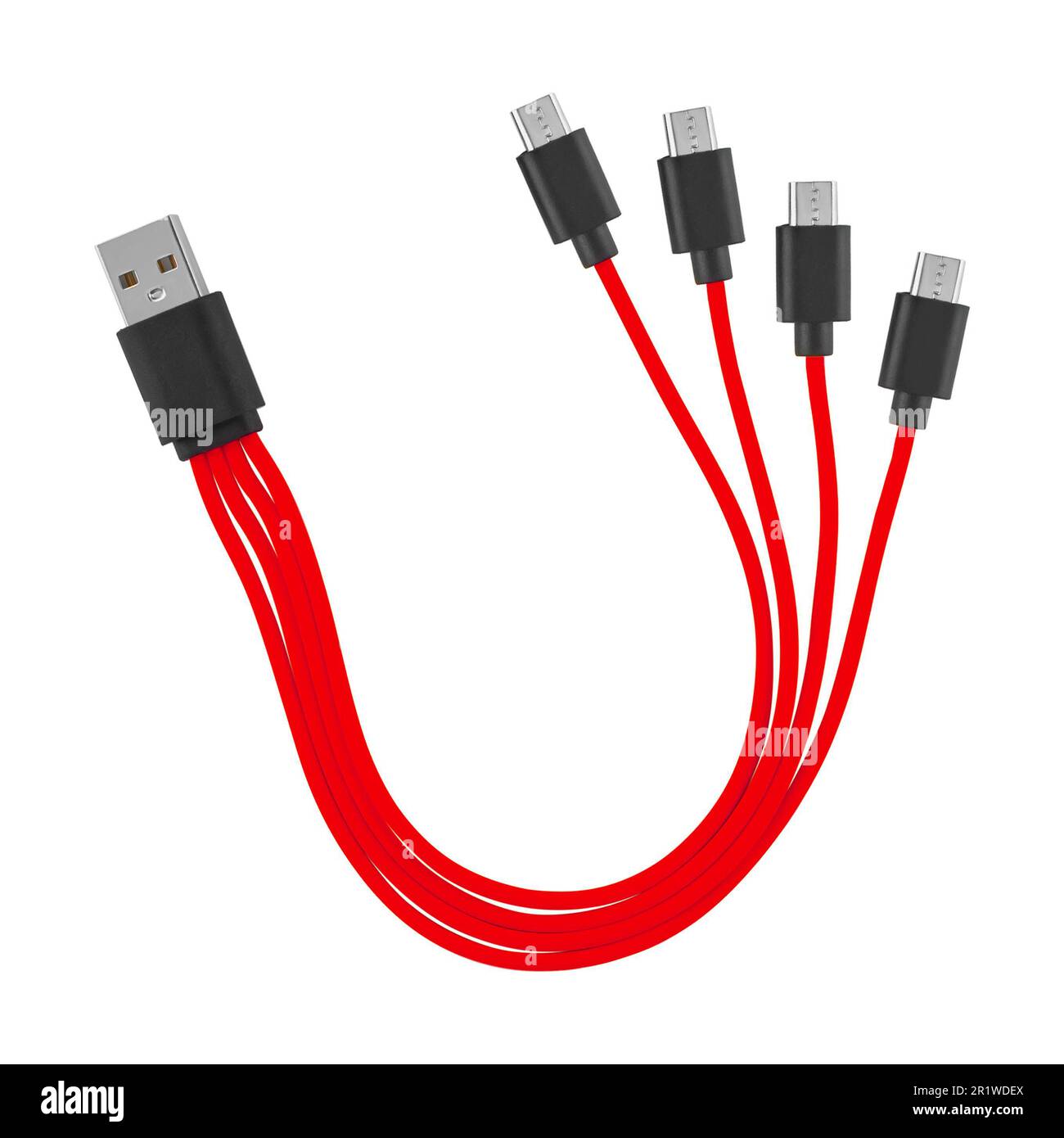 Cable with USB and micro USB connector, on white background Stock Photo ...