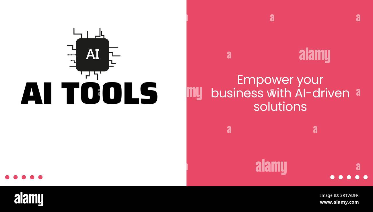 Artificial Intelligence Banner on White and Red Background. Stylish AI ...