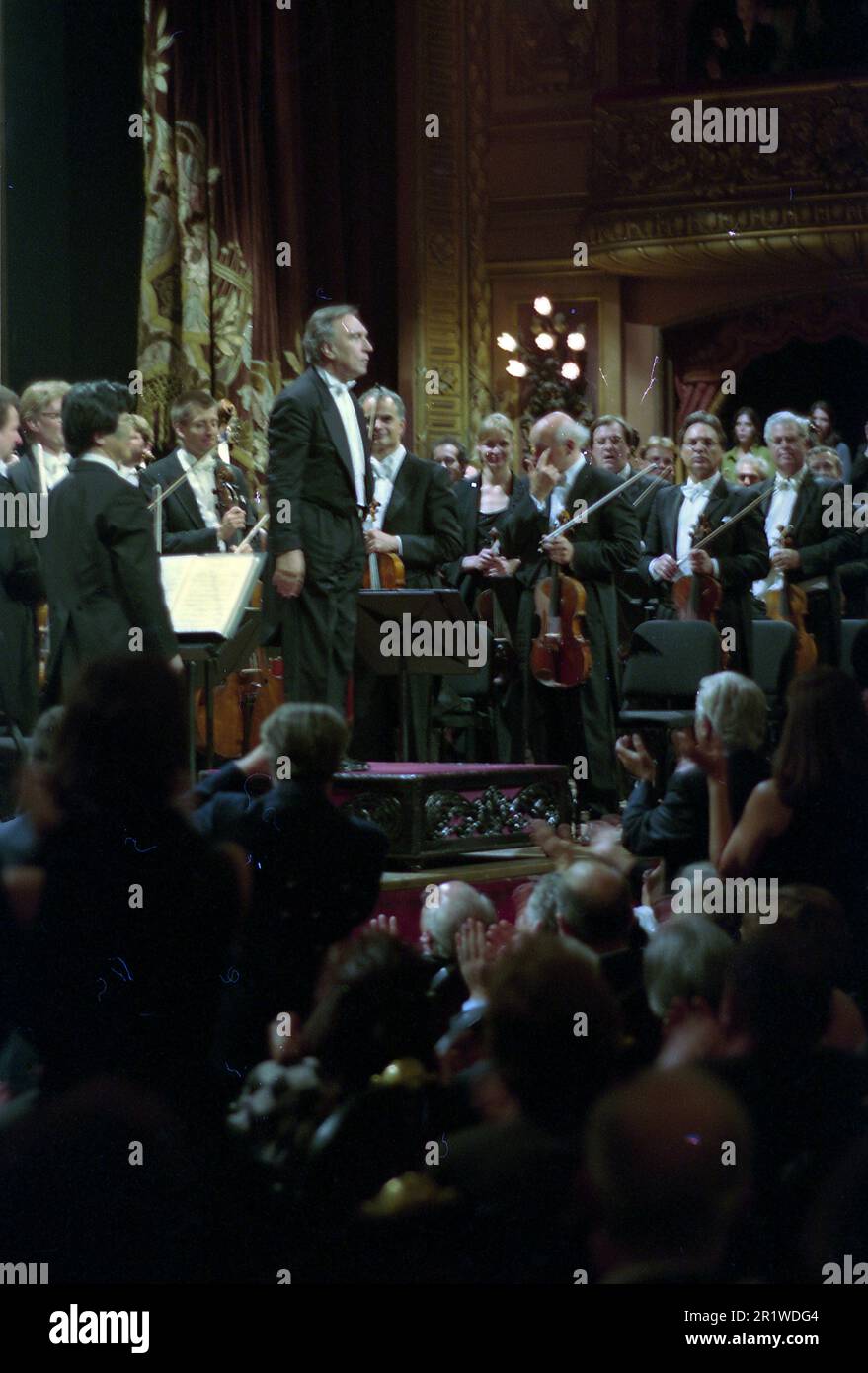 Claudio Abbado, Italian orchestra conductor, after a performance with ...