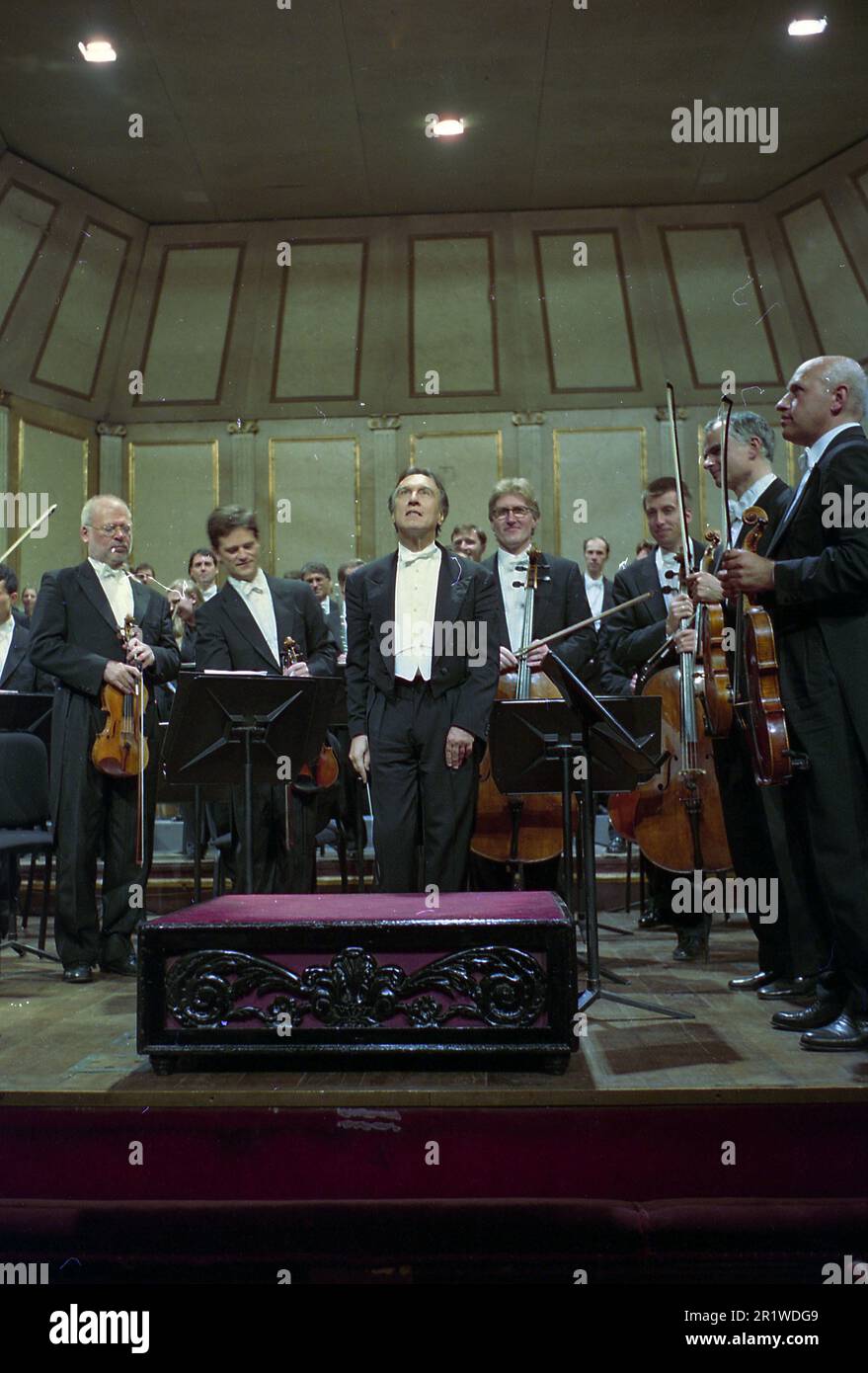 Claudio Abbado, Italian orchestra conductor, after a performance with ...