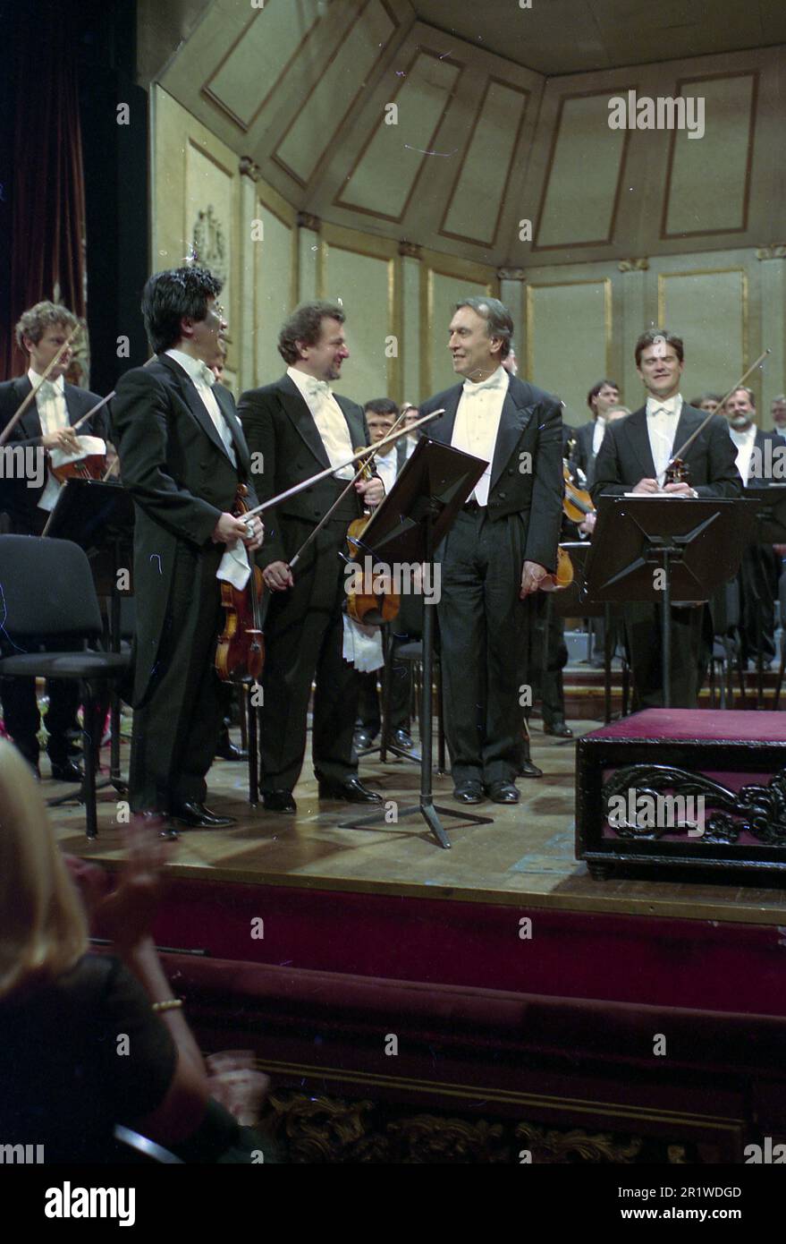 Claudio Abbado, Italian orchestra conductor, after a performance with ...