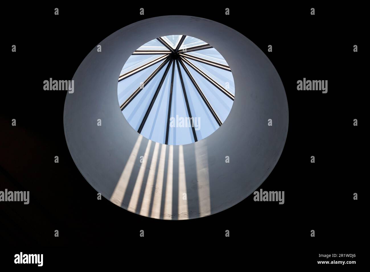 Glass dome or round window in the roof. Architectural fashion motifs in ...