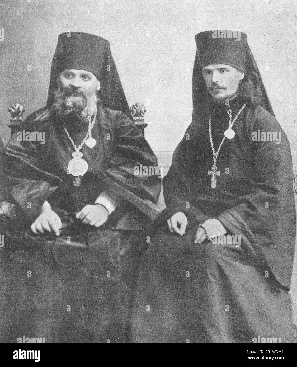Bishop Germogen of Saratov and Hieromonk Iliodor. Photo from 1906 Stock ...