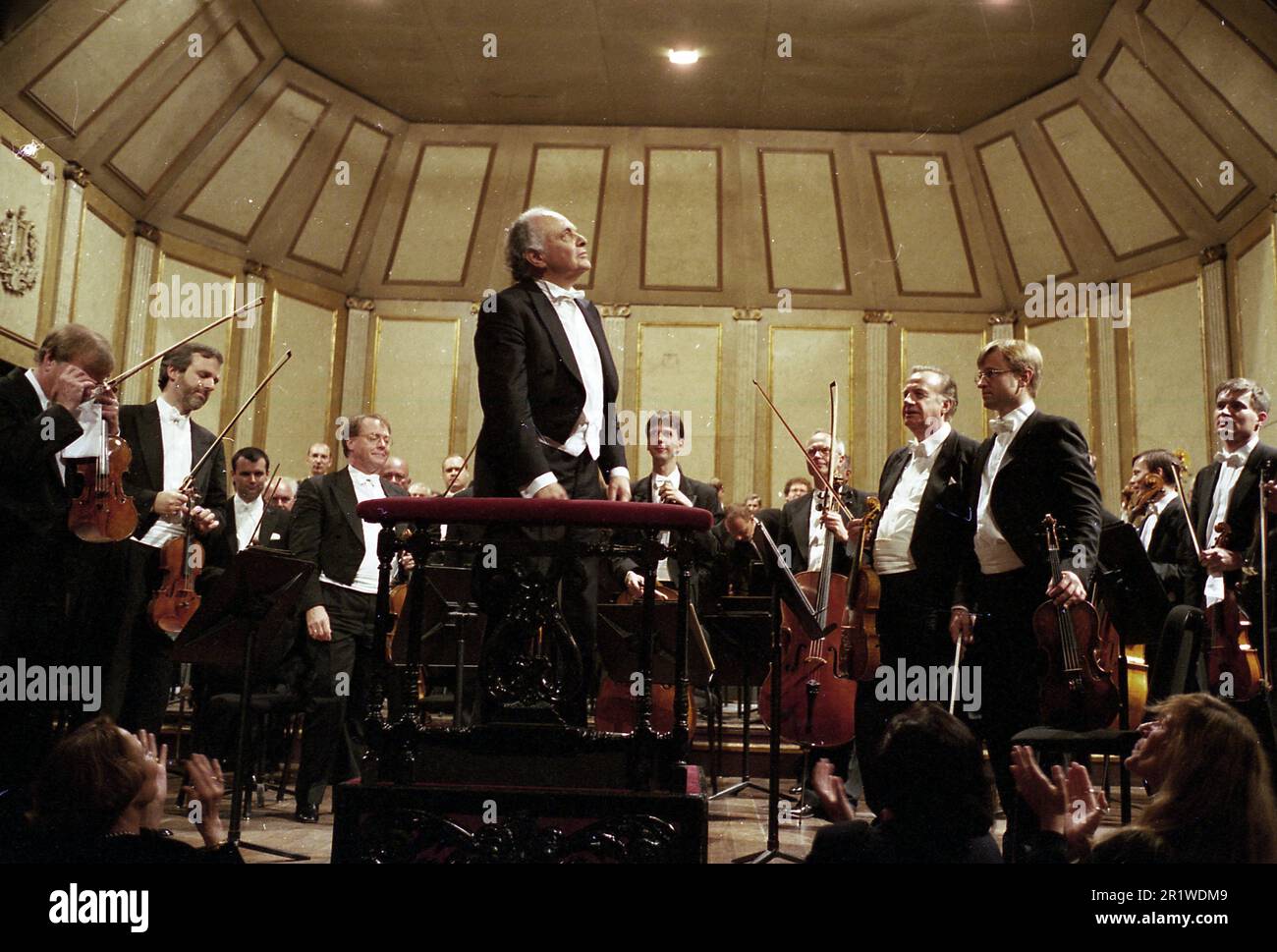 Lorin Maazel, French-American orchestra conductor, after a performance ...
