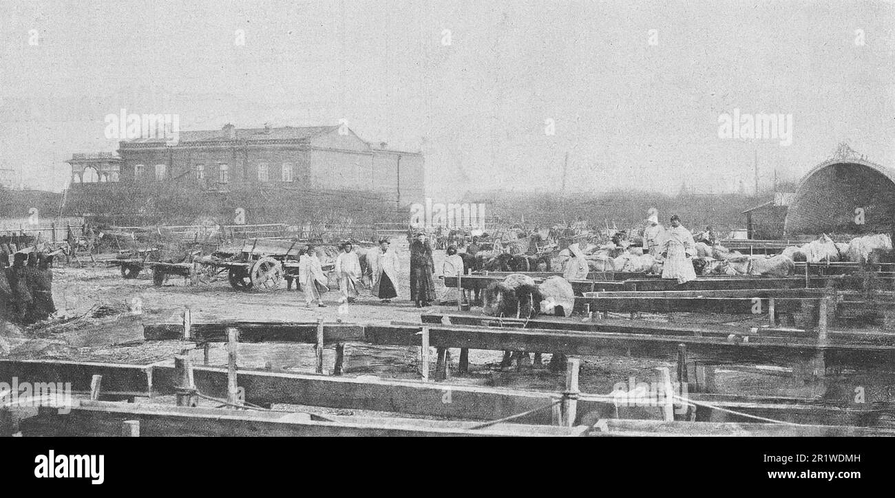 Disinfection in the market of Harbin from the plague. Photo from 1911 ...