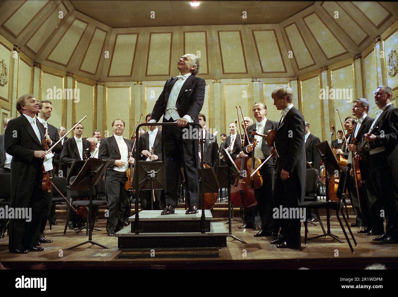 Lorin Maazel, French-American orchestra conductor, after a performance ...