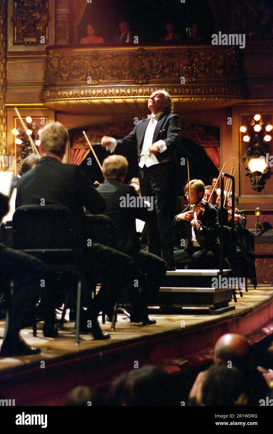 Lorin Maazel, French-American orchestra conductor, after a performance ...
