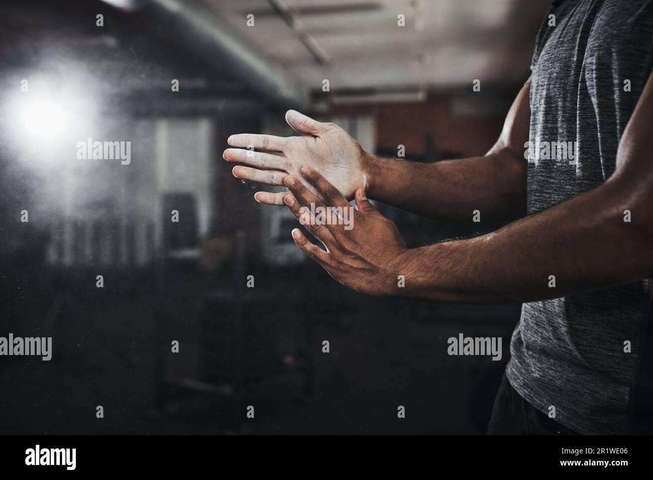 The power is in your hands. an unrecognizable man dusting his hands ...