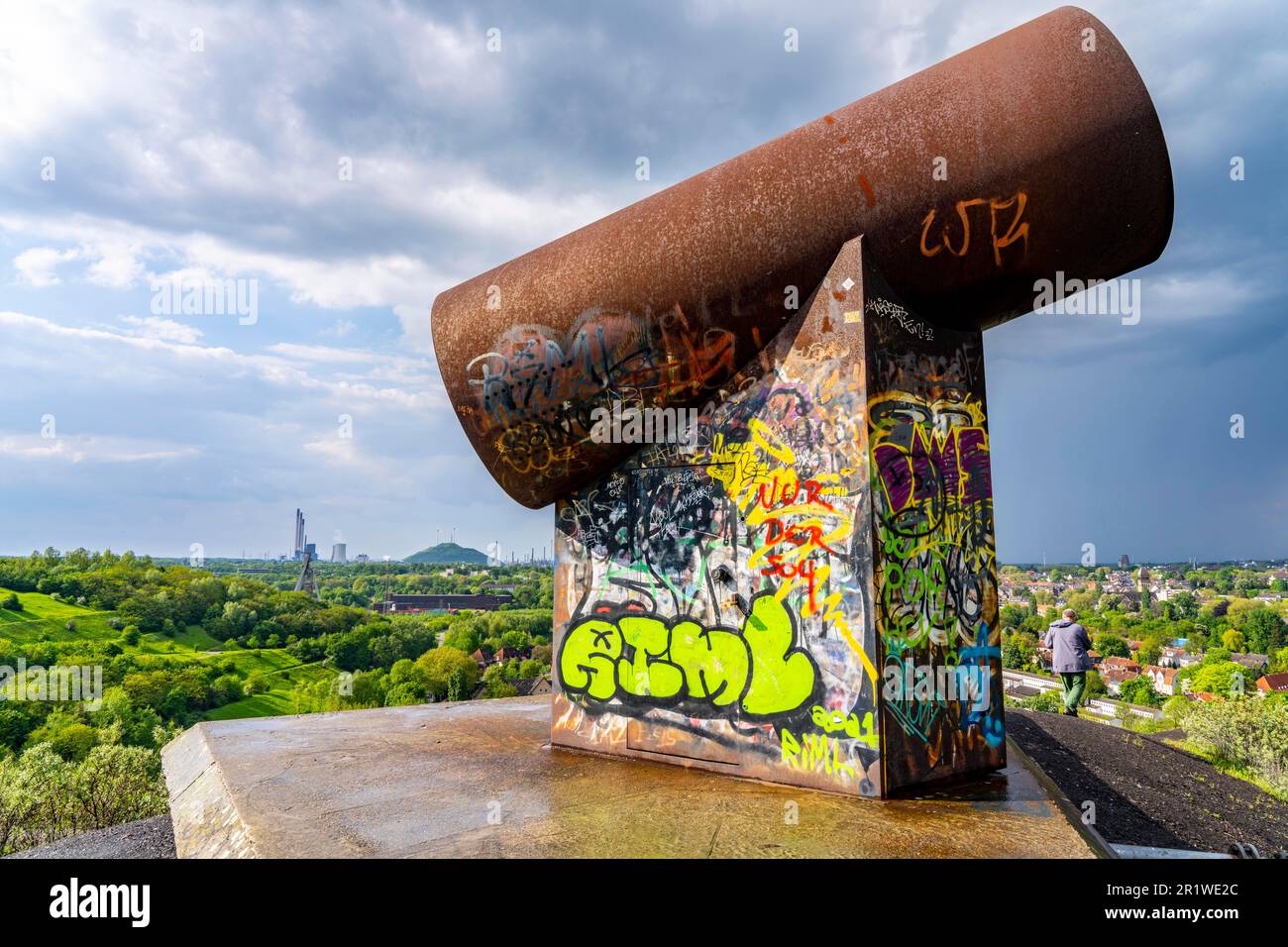 Rungenberg slag heap in the Buer district, light installation night ...