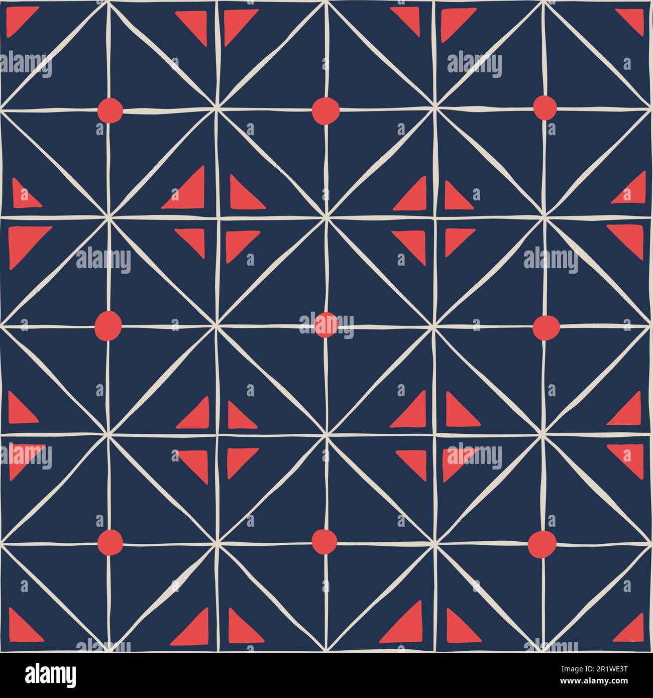 Boho Hand-Drawn Artisanal Wood Block Print Geometric Vector Seamless Pattern Stock Vector Image ...