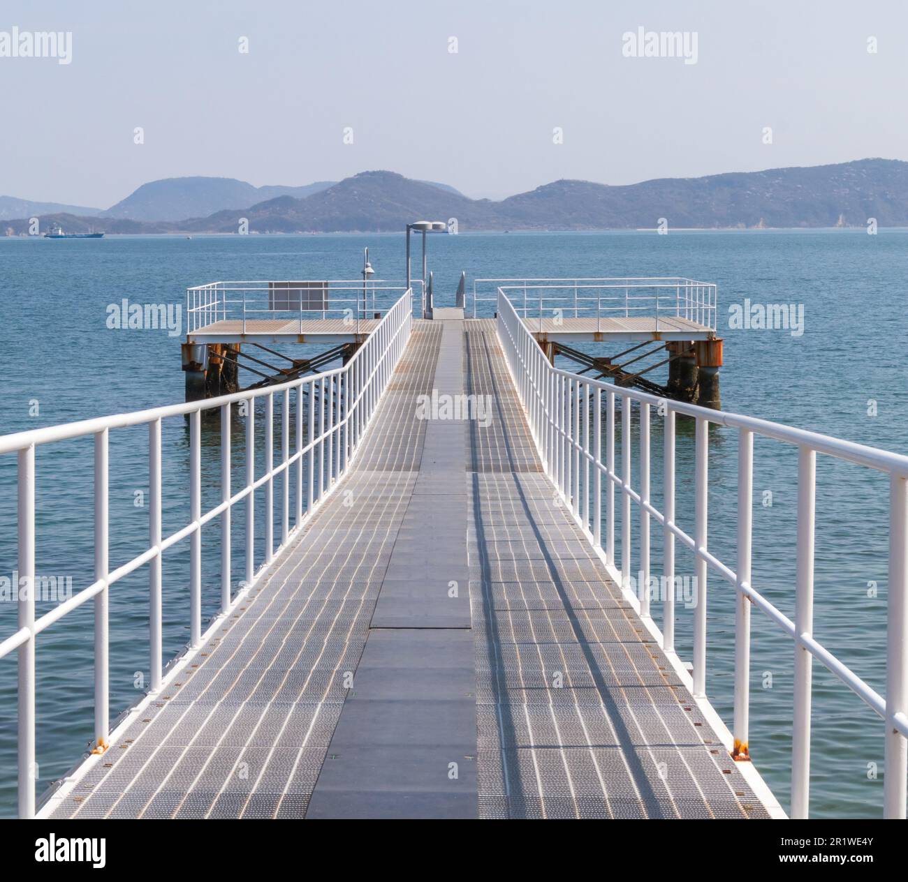 White boat jetty in Naoshima, Kagawa, Japan Stock Photo - Alamy