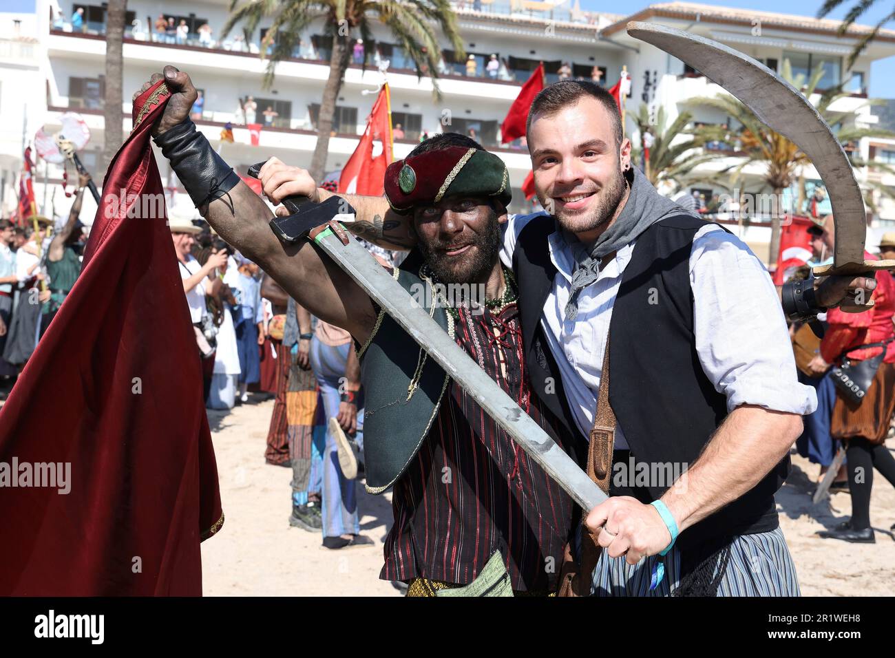 Dozens of people during the fight of Moors and Christians of the Firó ...