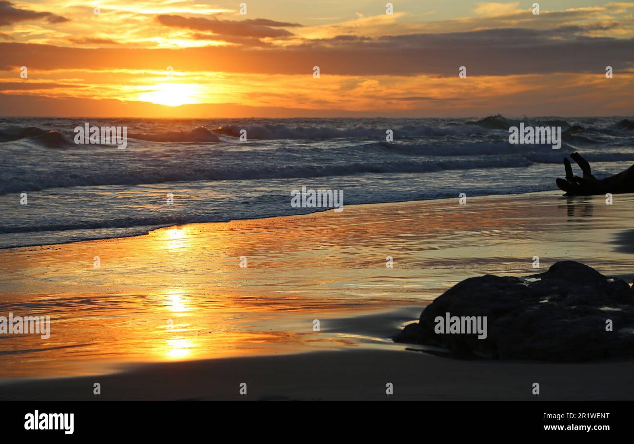 Sunrise on Waihi Beach - New Zealand Stock Photo - Alamy