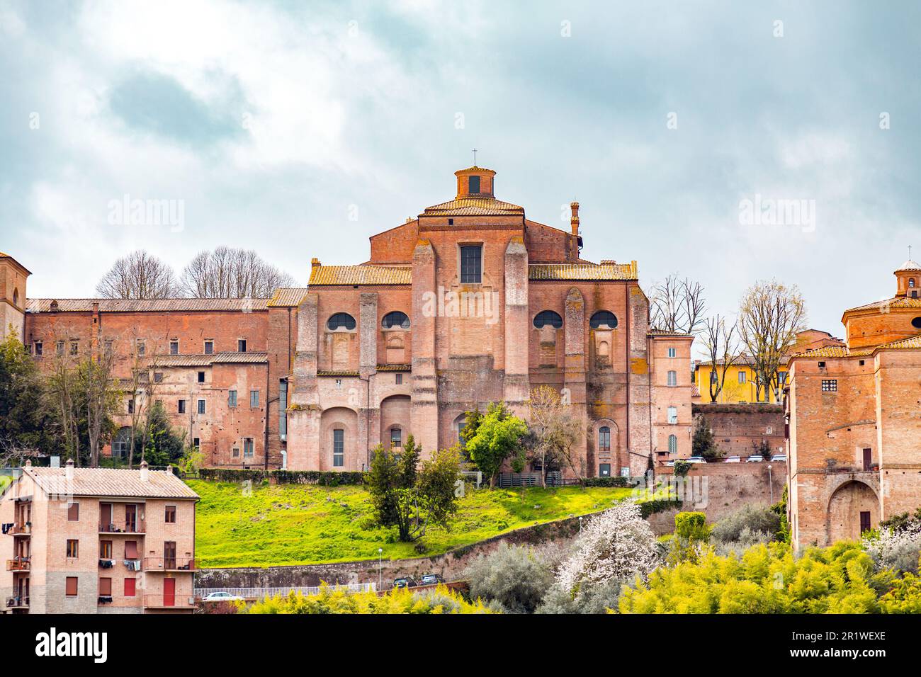 Siena, Italy - APR 7, 2022: San Francesco is a gothic style basilica ...