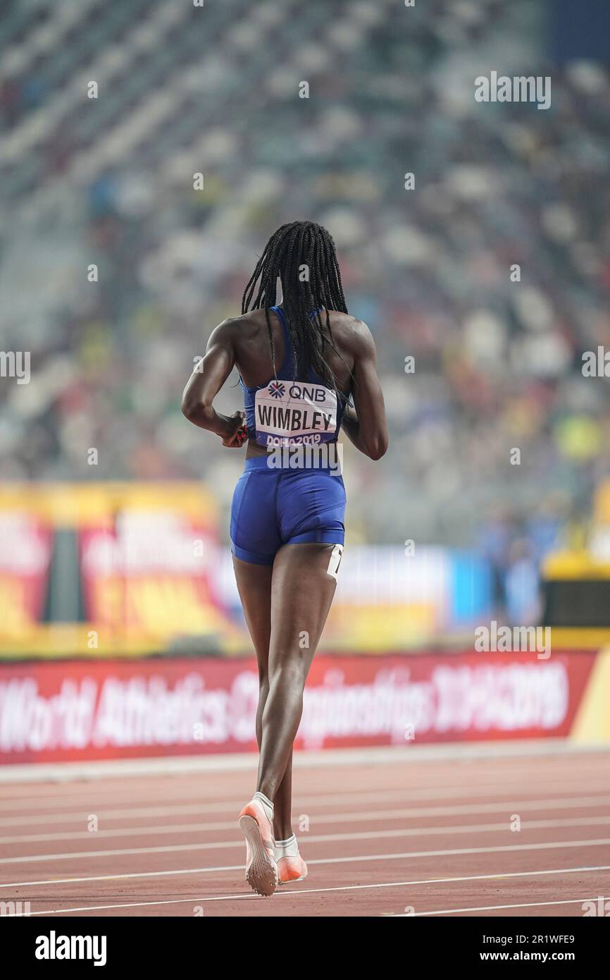 Shakima Wimbley running the 400m at the 2019 World Athletics ...